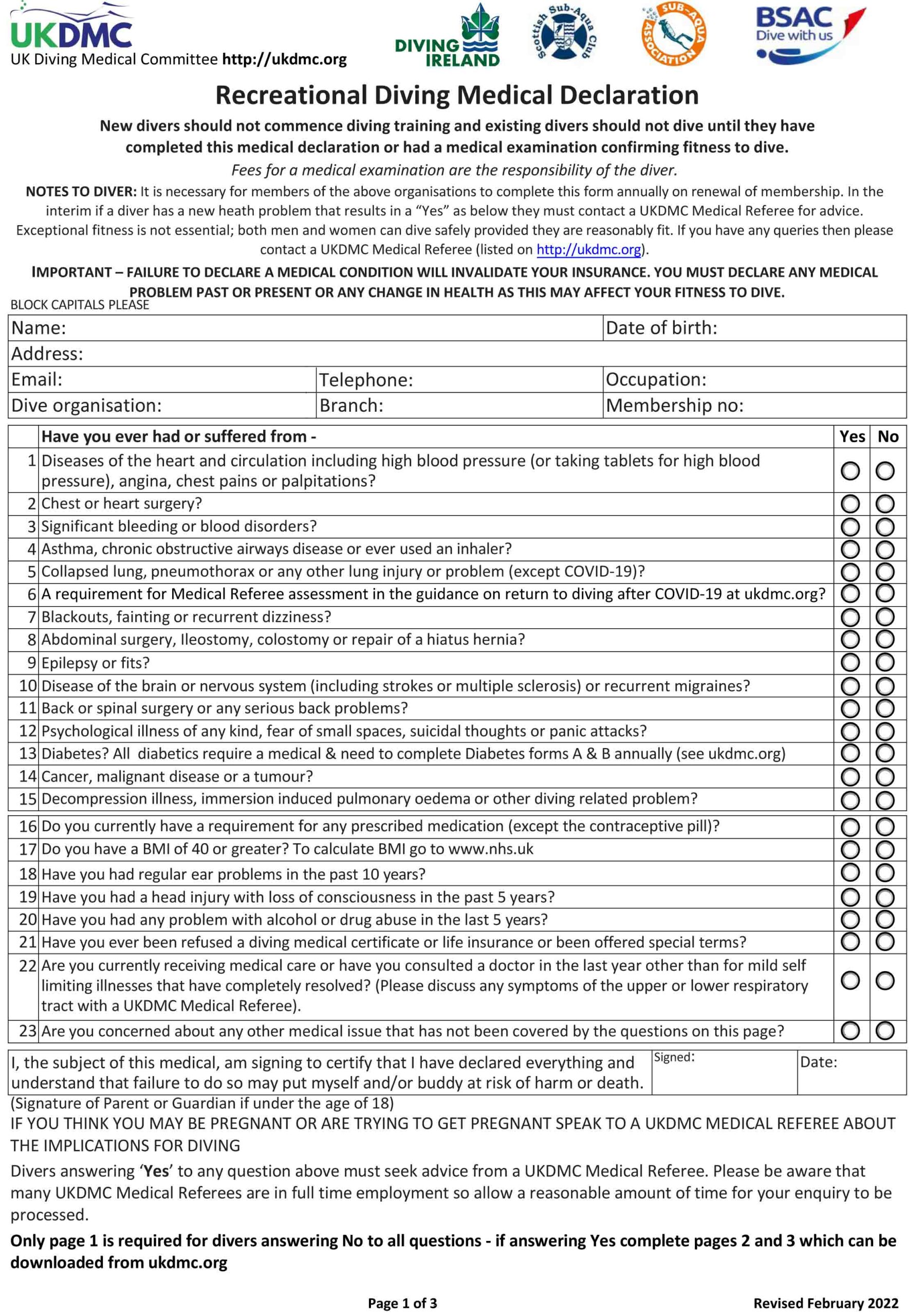 BSAC Membership - Rugby Divers